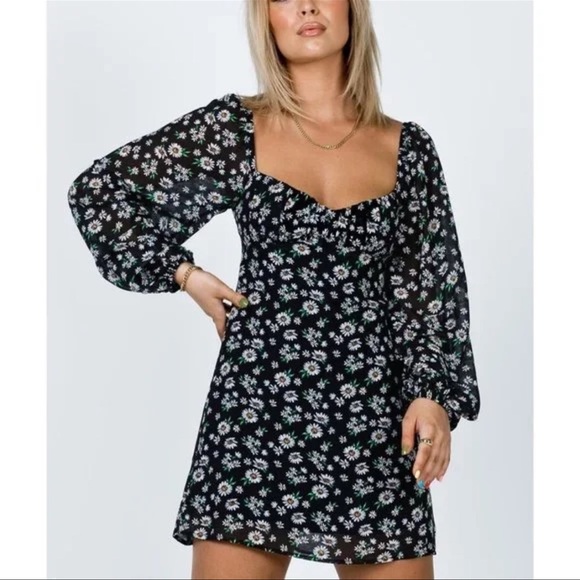 Princess Polly | Dresses | Princess Polly Delaney Long Sleeve Mini ...